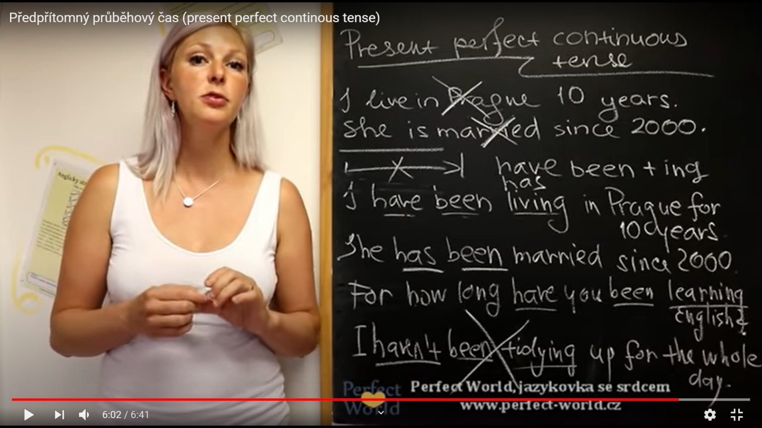 Anglický videotip: Předpřítomný průběhový čas (present perfect ...