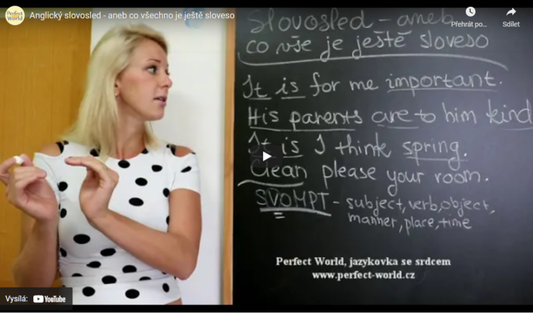 Anglický videotip: Anglický slovosled - aneb co vše je ještě sloveso ...